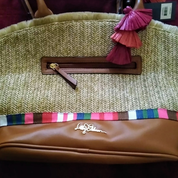 libby. edelman | Bags | Libby Edelman Large Straw Tote Beach Vacation ...